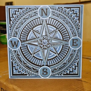 Multilayer Compass Mandala SVG, 3d Compass Svg, Shadow Box Compass ...