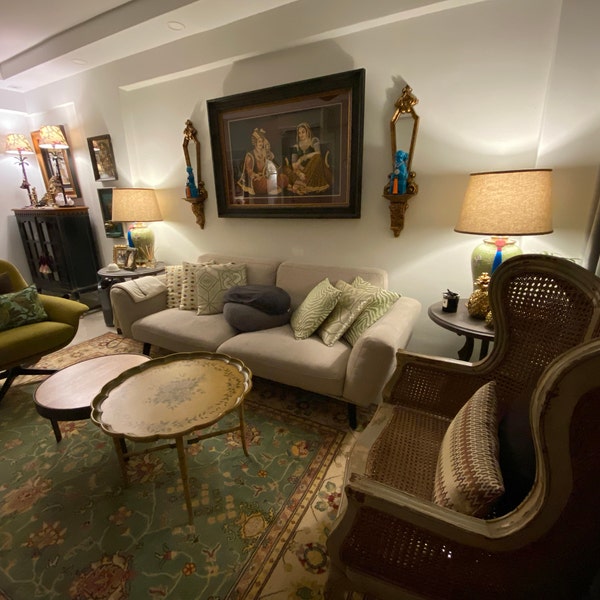 Antique High Piles Wool Baluchi Rug/ Geometrical Floral Print Oriental ...