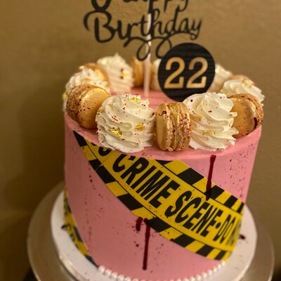 Crime Scene Tape Tape Edible Image Cake Strips Pre-cut Birthday Toppers ...