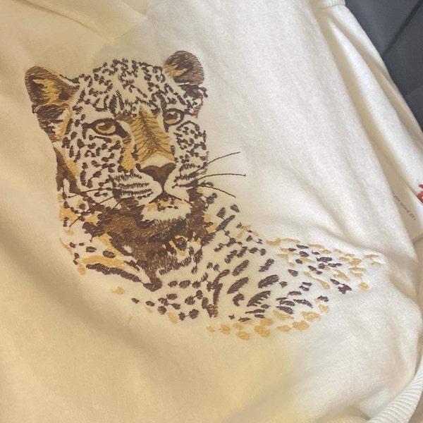 Cheetah Machine Embroidery Design, Leopard Embroidery Pattern, Wild Cat ...