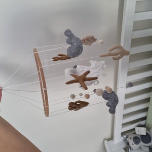 Baby Mobile Handmade Custom Name Ocean Mobile Shell Baby Mobile Neutral ...