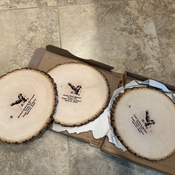Eagle Personalized Guest Book. Court of Honor Guest Book. Natural Wood ...
