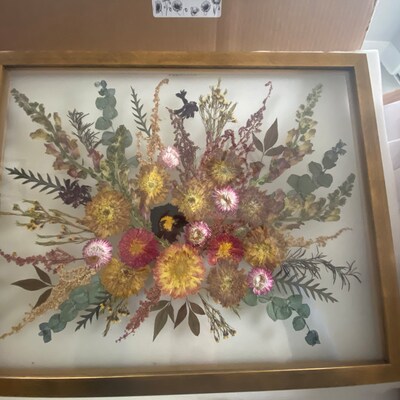 11x14 Custom Floral Shadow Box Wedding Flower Shadow Box Funeral ...