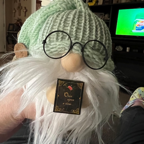 Book Gnome Reading Gnome Knitted Gnome Farmhouse Decor Spring Gnome Gnome With Glasses