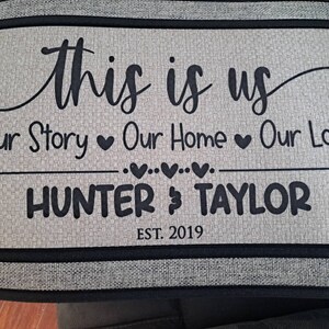 Happy Camper Vibes / Housewarming Gift / Family Name Doormat ...