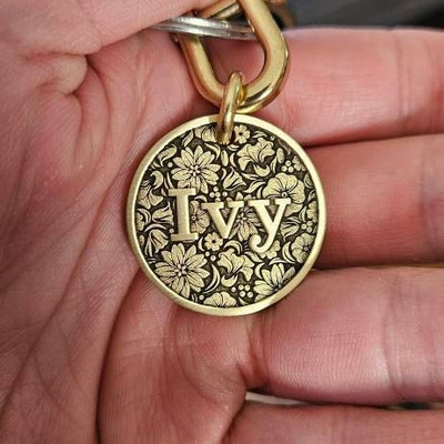 Brass Dog Tag, Personalized Brass Pet ID Tag, Custom Cat Tag, Unique ...