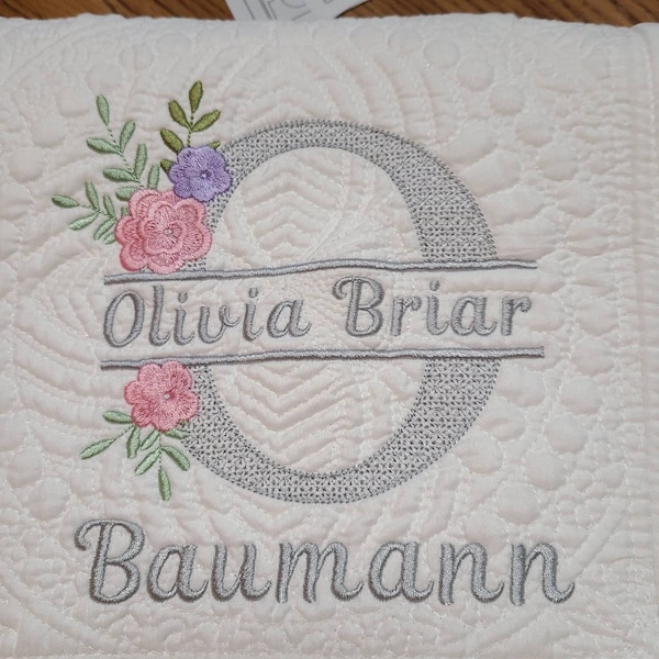 A-Z Split Flower Beautiful Monogram Machine Embroidery Alphabet Motif ...