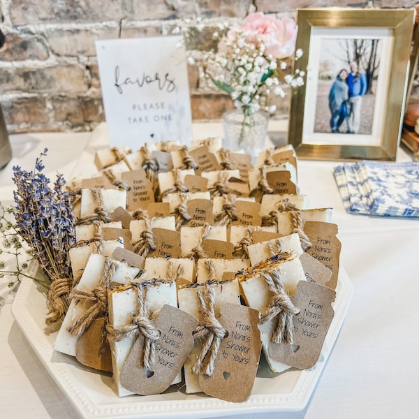Lavender Soap Bridal Shower Favors: Rustic Twine, Personalized Tag (set ...