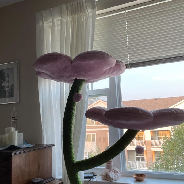 Wood Floral Cat Tree Tower, Wooden Cat Tower, Modern Cat Climbing Tree ...