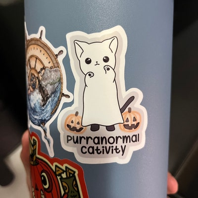 Spooky Cat Sticker, Halloween Cat Sticker, Purranormal Cativity, Cat ...