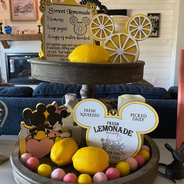 Mickey and Minnie Farmhouse Lemon Decor - Disney Citrus Decorations ...