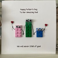 Fathers Day Card - Lego Brick Person People Card - Handmade ...
