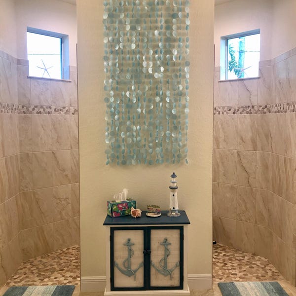 Customized Pastel Colors Capiz Shells Doorway Curtain, Beaded Shells ...