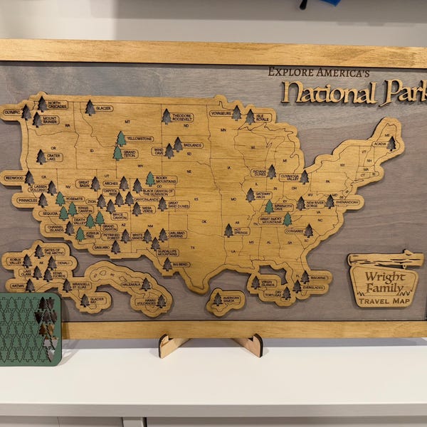 Custom USA National Parks Travel Map | Camper RV Gift | 5th Anniversary ...