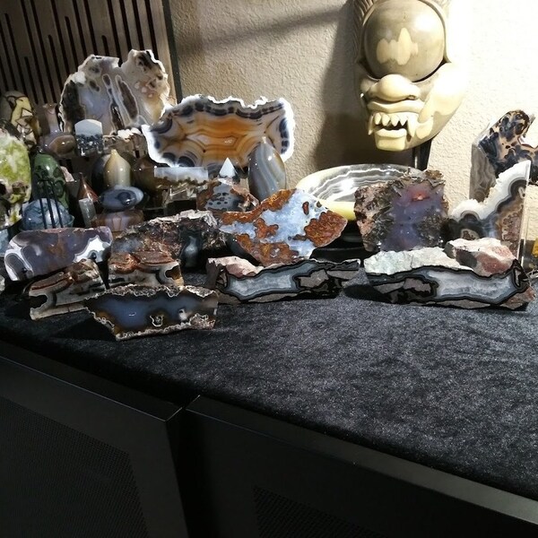 Green and Orange and Yellow Moss Agate, Plume Agate, Turkish Moss Agate ...