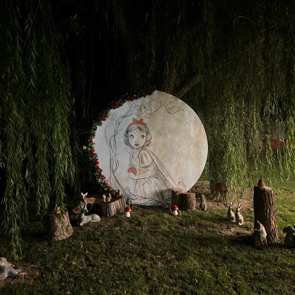 Snow White Backdrop Covers, Banner Birthday Party, Polyester - Etsy