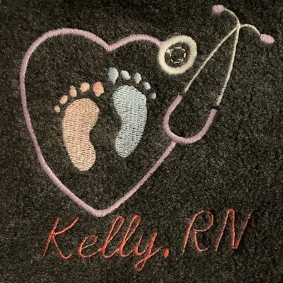 Personalized Womens Baby Feet NICU, L and D Pediatric Nurse, Midwife ...