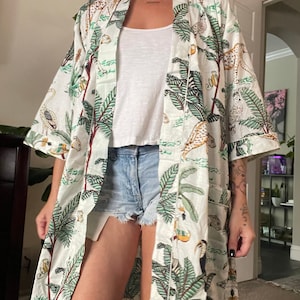 Green 100% Cotton Indian Beach Kimono Robe kimono Robecotton - Etsy