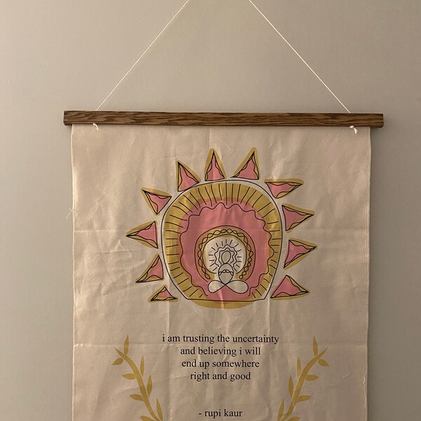 Tapestry Frame - Hanging Magnetic Wood Hanger Frames for Scarf or ...