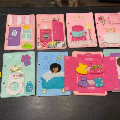 SET of 9 Designs, Dollhouse Quiet Book Embroidery Design, Toddler Quiet ...