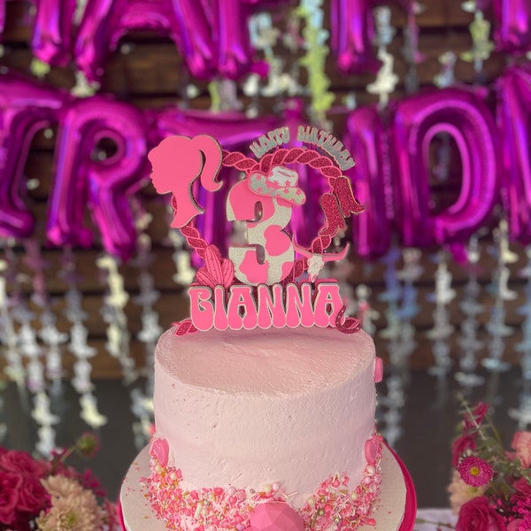 Disco Cowgirl Cake Topper, Cowgirl Disco Birthday Party, Let’s Go Girls ...