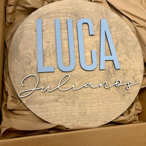 Customized Baby Name Sign, 12-36 Inch, Baby Shower, Round Plaque ...