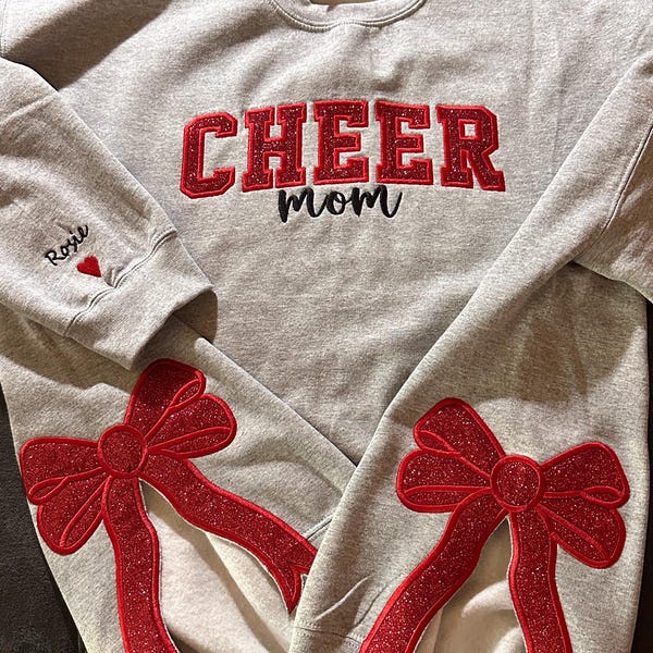 Cheer Mom Arched Applique Embroidery Design - Machine Embroidery File ...