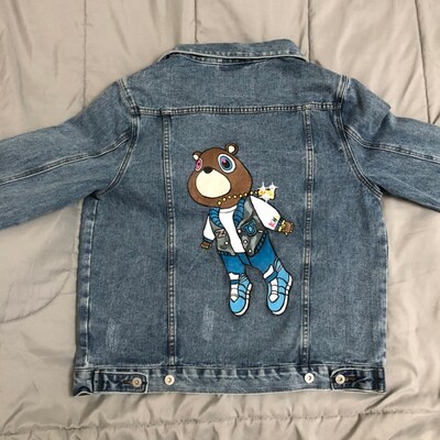 Kanye West Inspired Hand Painted Denim Jacket MBDTW My Beautiful - Etsy