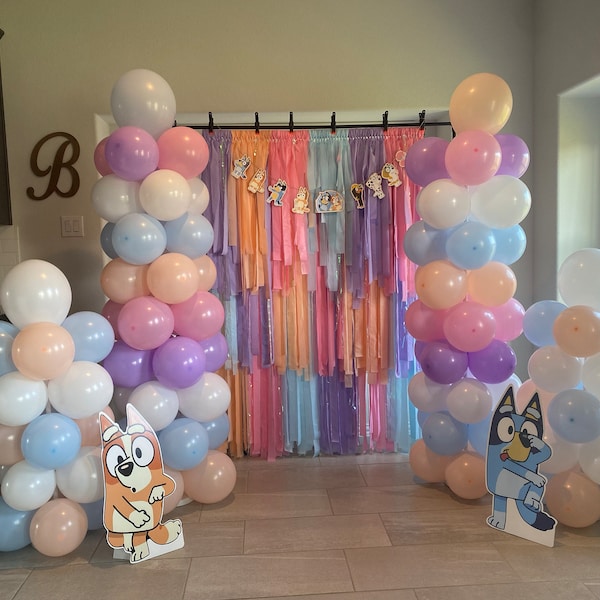 Bluey Theme Birthday/ Pastel Butterfly/bachelorette Party Backdrop ...