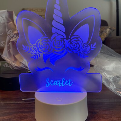 Unicorn Personalized LED Sign, Gifts for Kids, Kids Decor, Night Light ...