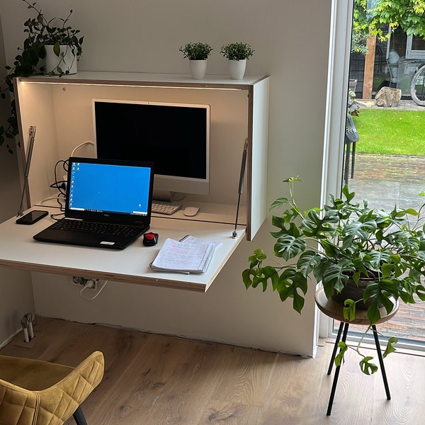Large Office Desk• Floating Desk Home Office Work Space Modern Space ...