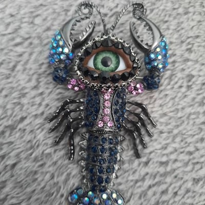 HUGE Epic Golden Topaz Eyeball Art Brooch or Pendant With Loop With a ...