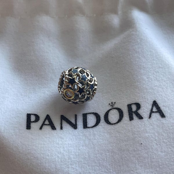 Pandora Charm Light PINK White Flower Glass Murano / New / S925 ...