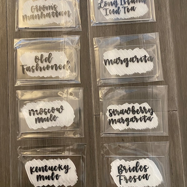 Custom Acrylic Food Labels: Wedding Dessert Bar, Party Place Cards ...