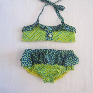 Girls Bikini Bathing Suit PDF Sewing Pattern ... 2 Pc Retro Swimsuit ...