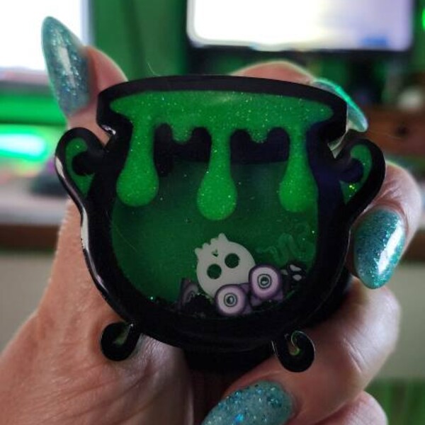 Witch Cauldron Shaker Popsocket™, Glow in the Dark Halloween Shaker ...