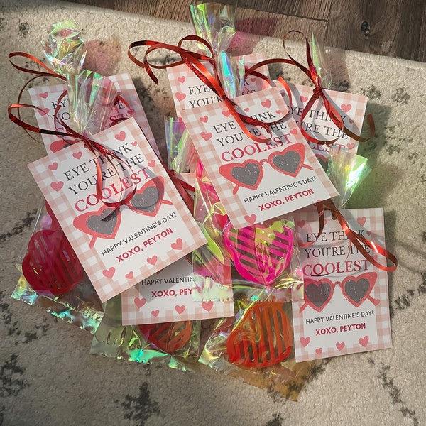 Printable Heart Sunglasses Valentine's Day Card, Instant Download | Eye ...