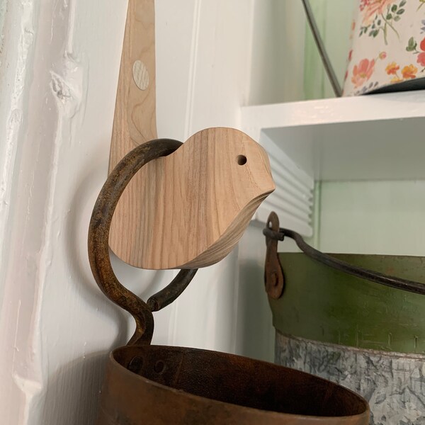 Wooden 7 Pegs Rack, Slanted Hooks, Wall Coat Rack, Wooden Toddler Room ...