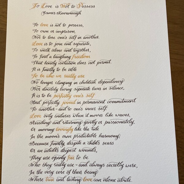 Fully Custom - Letter/vows/poem Writing Service - Hand Calligraphy - Etsy