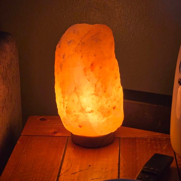 LARGE Natural Himalayan Salt Lamp - 8" Salt Rock Lamp + Chord/bulb ...
