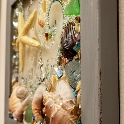 5 X 7 Sea Shell and Sea Glass Collage Art Frame - Etsy