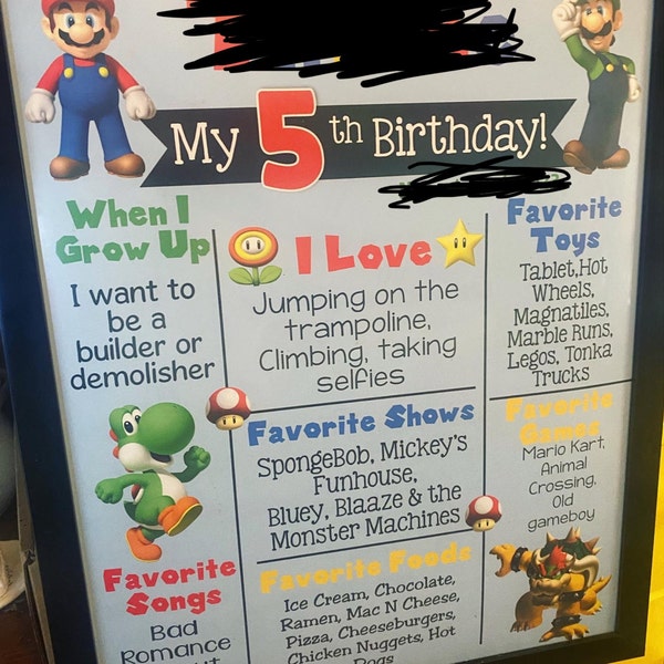 Any Age - Mickey Mouse Birthday Poster Milestone Chart Printable 24x36 ...