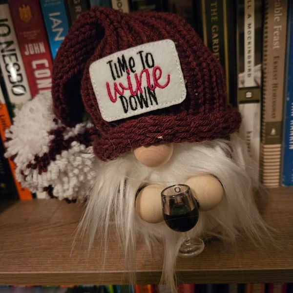 Wine Gnome, Bar Gnome, Party Gnome, Kitchen Gnome, Knitted Gnome, Wine ...