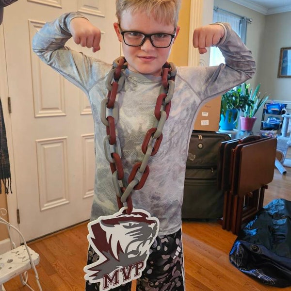 9 Custom Fan Chain Giant Logo Necklace Sports Homerun Turnover Jumbo ...