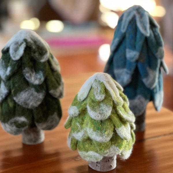 Evergreen Trees Needle Felting Kit - Beginner Friendly - Includes Video ...