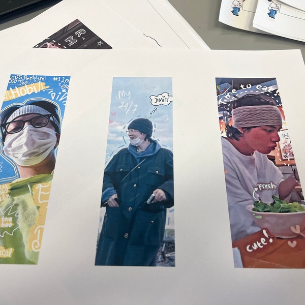 BTS OT7 Bookmark Bundle | Printable Bookmarks | Set of 9 | 2x6 Size ...