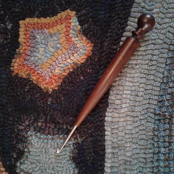 Pencil Style Rug Hook Made From Cocobolo Wood With a Size Primitive ...
