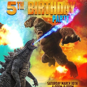 Alien Vs. Predator Birthday Invitation Card Design, for Kids, Digital ...
