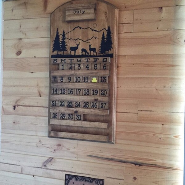 Deer Calendar,wooden Calendar, Perpetual Calendar, Wooden Sign ...