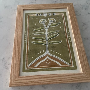 Spiritual Art Print Moon Phase Illustration Boho Gift Idea Blue Folk ...